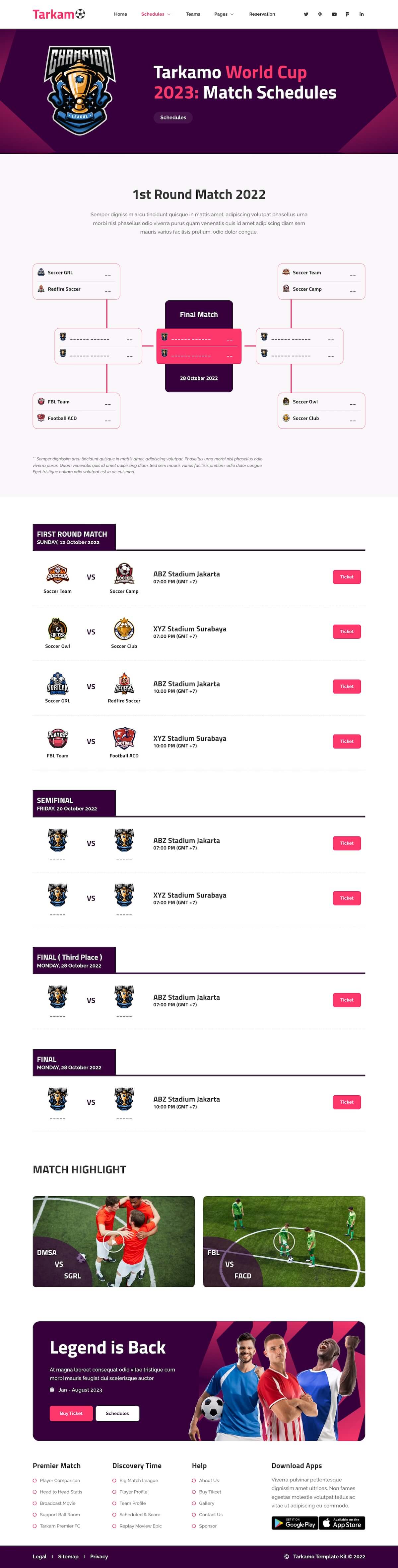 Tarkamo - Football & Sport Tournament Elementor Template Kit by TemeGUM