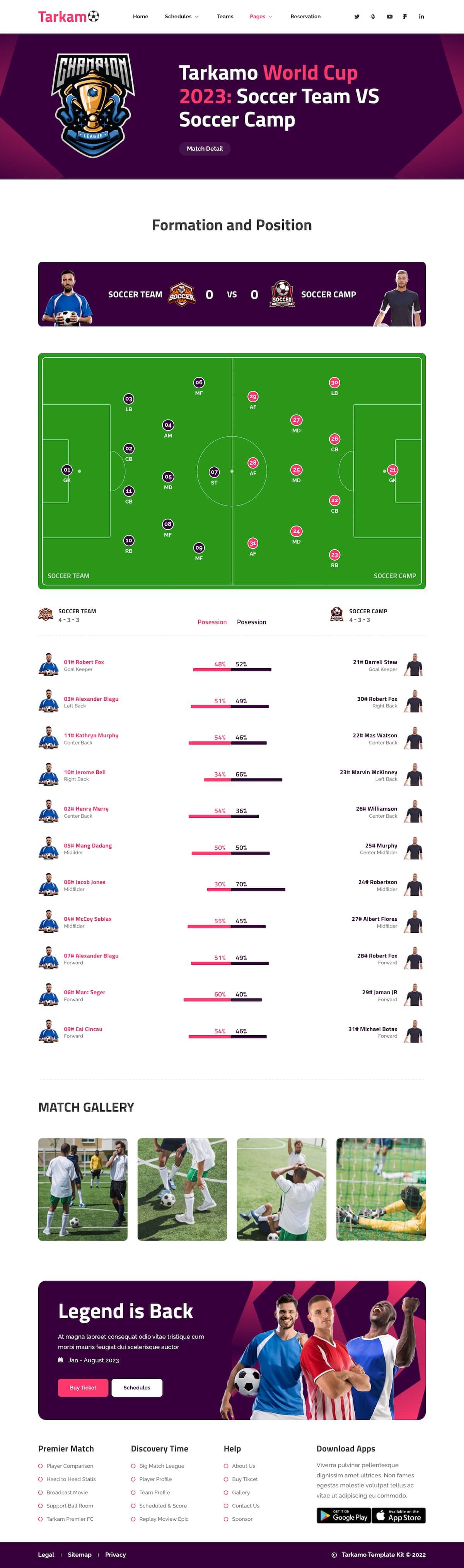 Tarkamo - Football & Sport Tournament Elementor Template Kit by TemeGUM