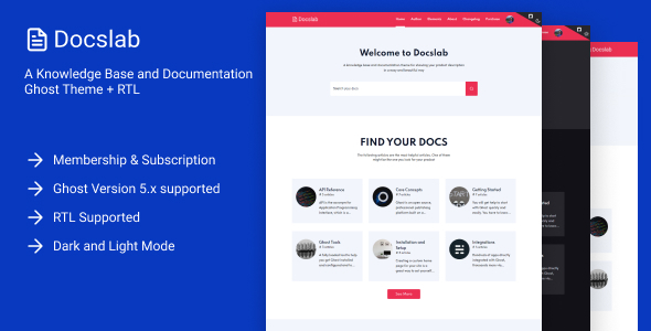 Docslab - a Knowledge Base and Documentation Ghost Theme + RTL by electronthemes