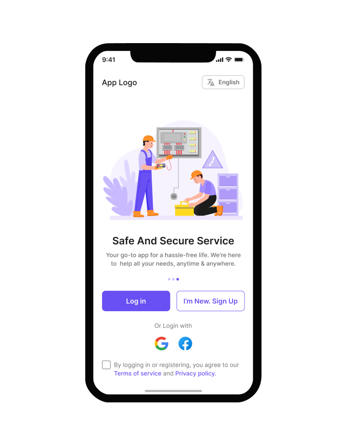 Handyman Service Provider Flutter App UI Kit by Acnoo | CodeCanyon