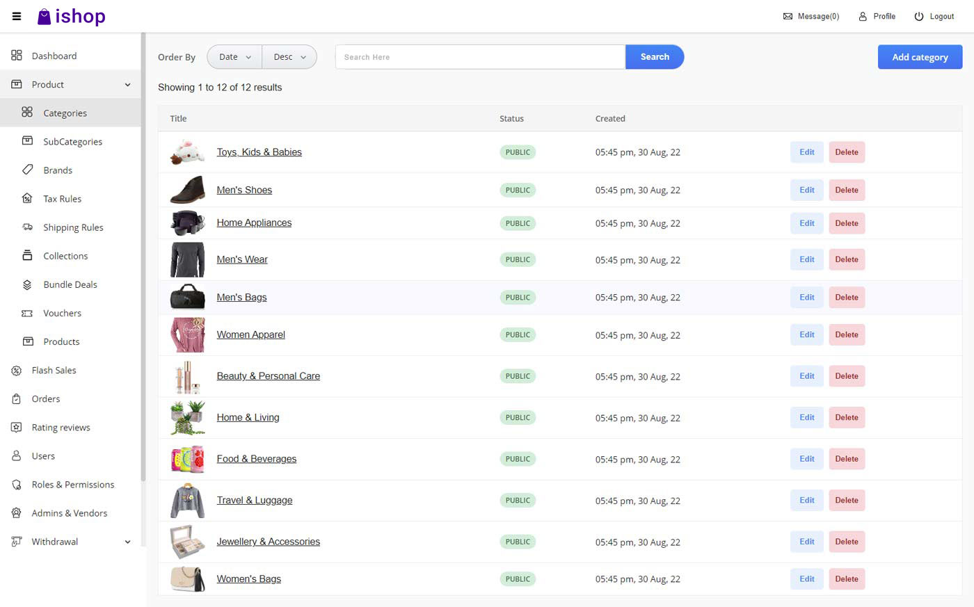 Ishop eCommerce - PWA Multivendor eCommerce CMS - Laravel & Vue by WEBZED