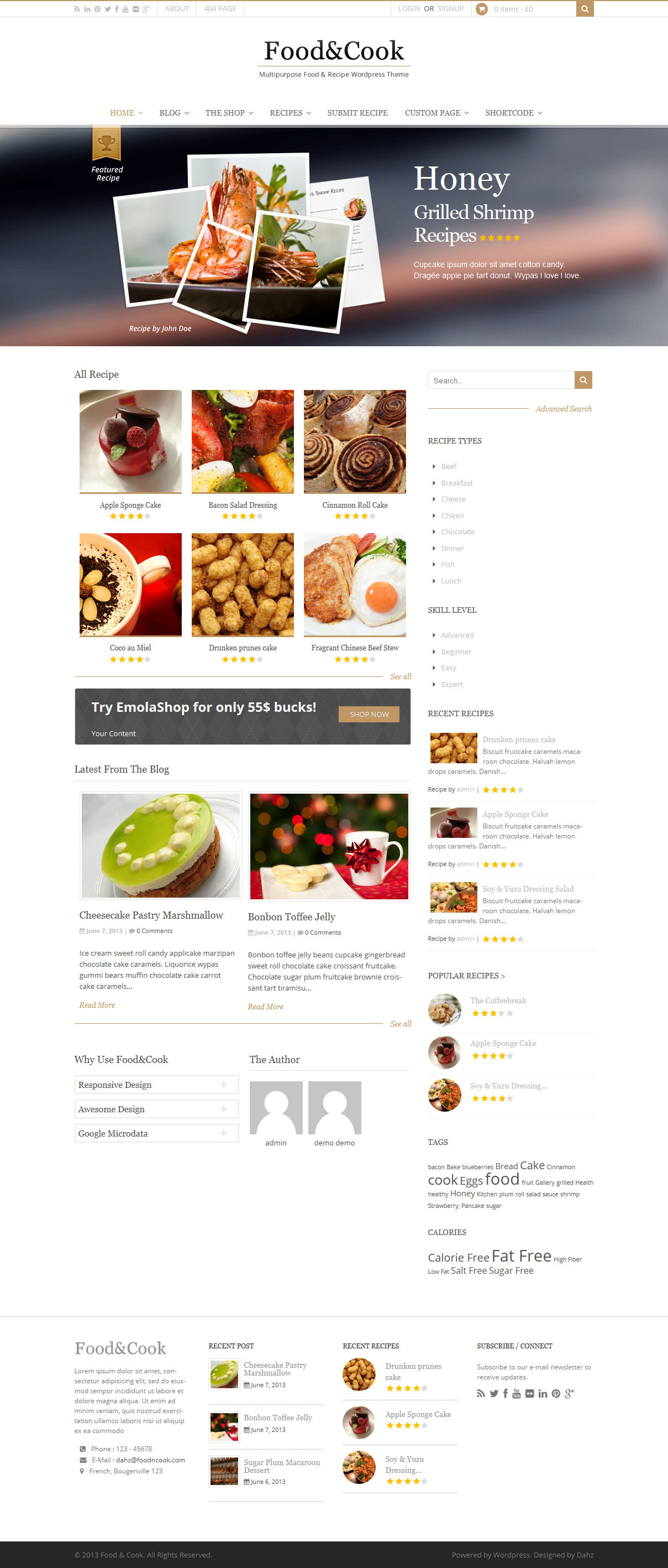 Food & Cook - Multipurpose Recipe WP Theme by Dahz | ThemeForest