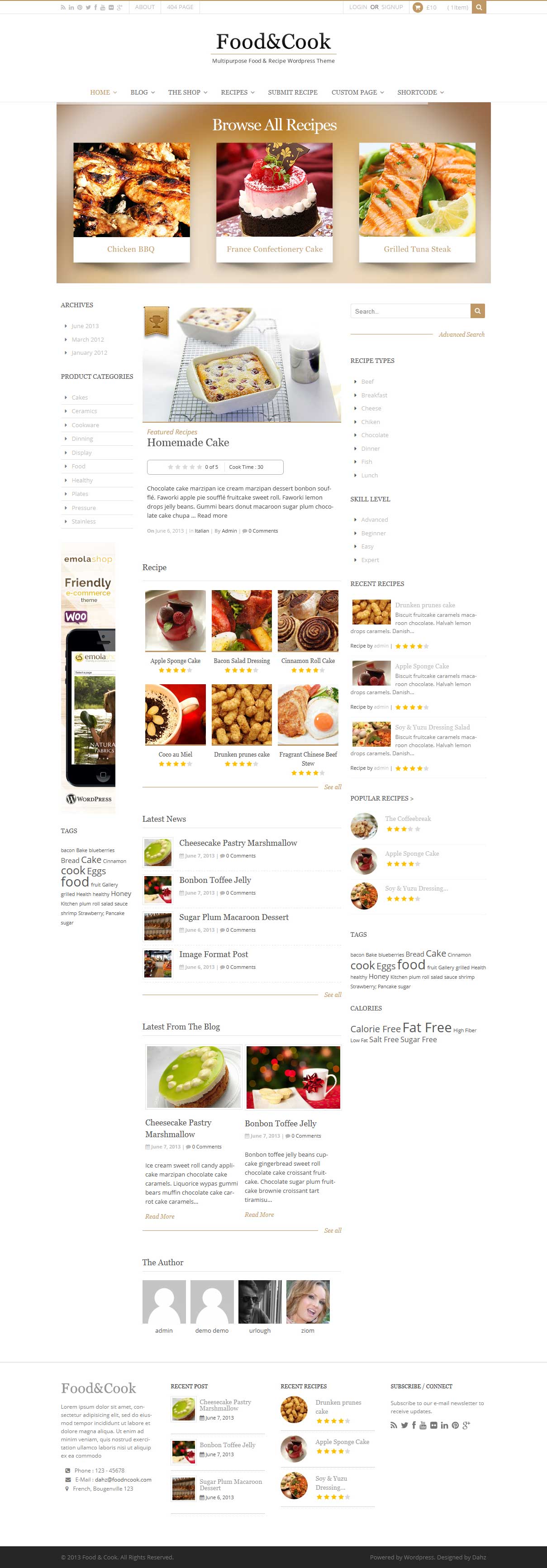 Food & Cook - Multipurpose Recipe WP Theme by Dahz | ThemeForest
