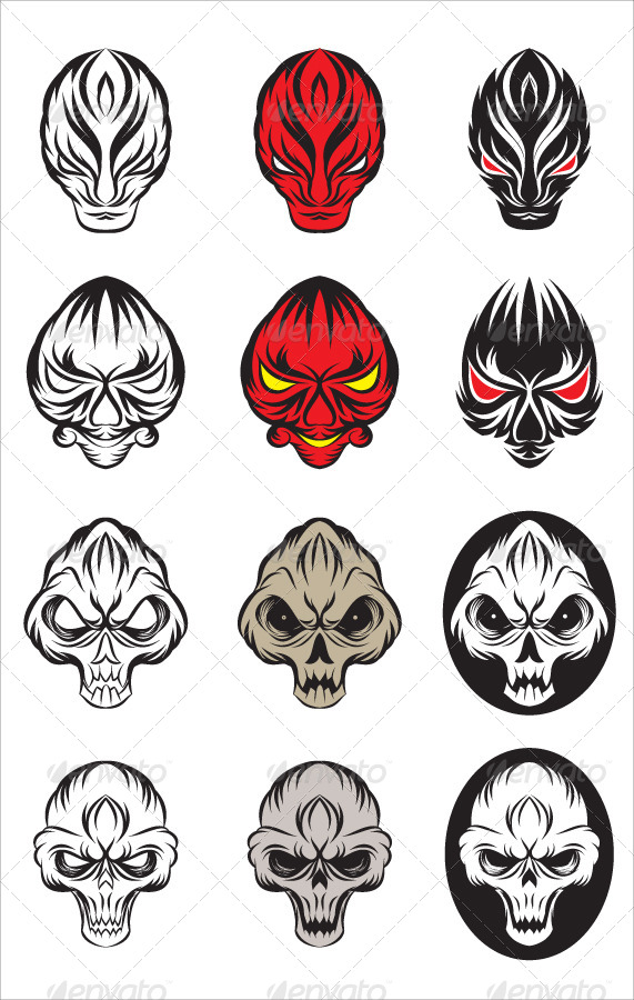 Skull and Devil Vector Set, Vectors | GraphicRiver
