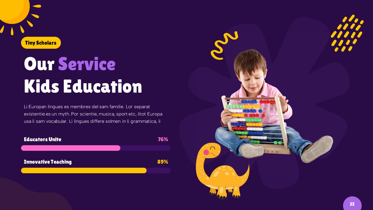 Babieboo Kids Education Google Slide Template, Presentation Templates