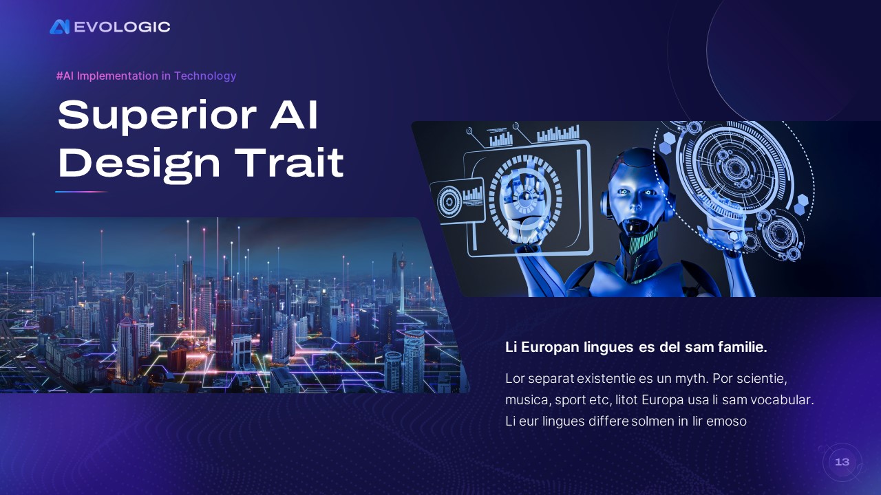 Evologic AI Technology Google Slide Template, Presentation Templates
