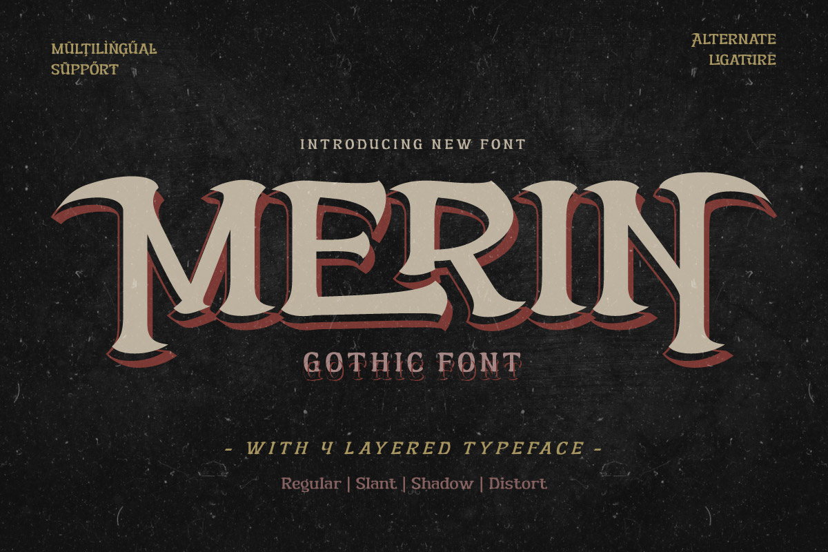 Merin - Gothic Font, Fonts | GraphicRiver