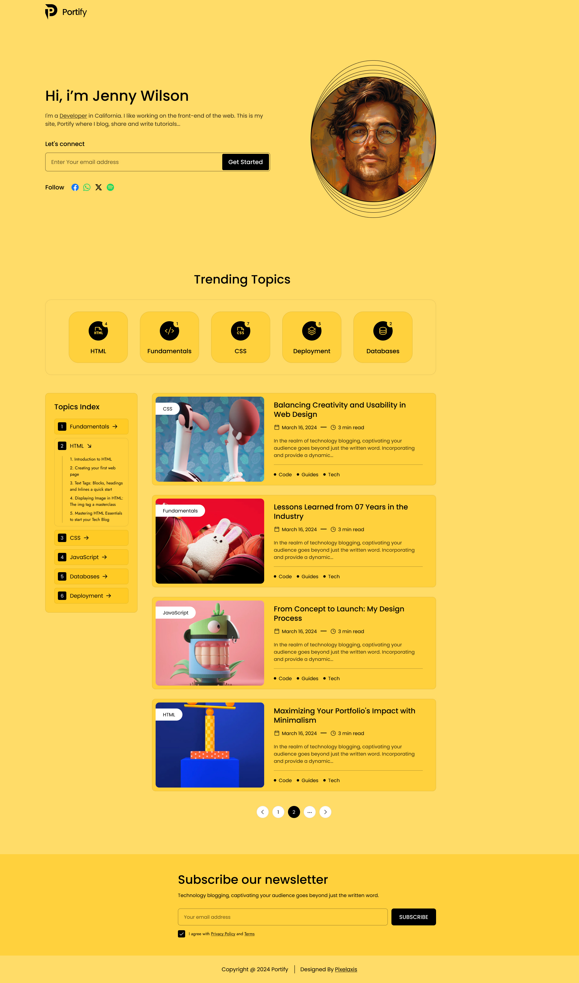 Portify - Personal Portfolio Next JS Template by pixelaxis | ThemeForest