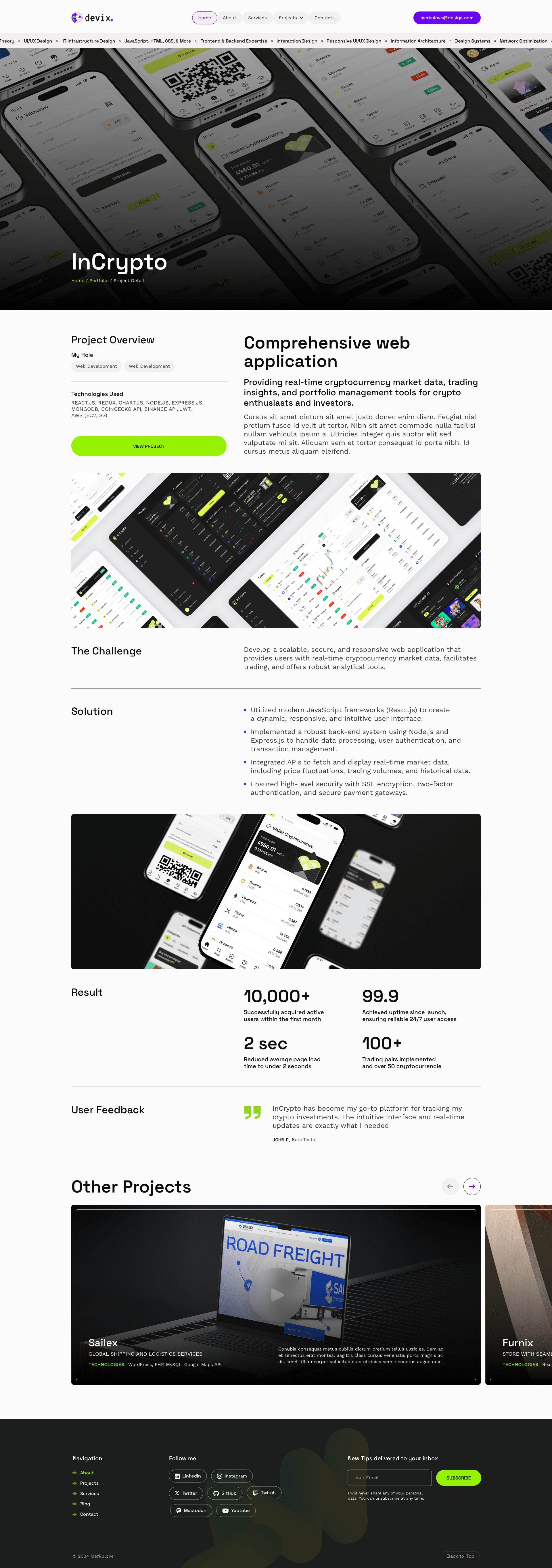 Devix – Developer Portfolio Template by merkulove | ThemeForest