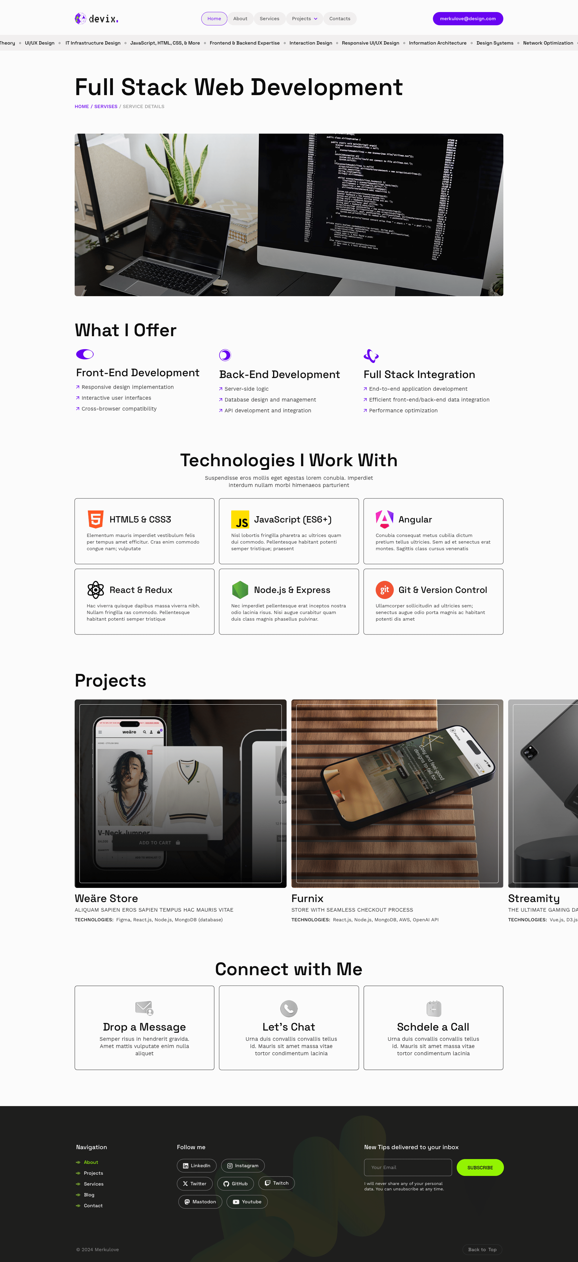 Devix – Developer Portfolio Template by merkulove | ThemeForest