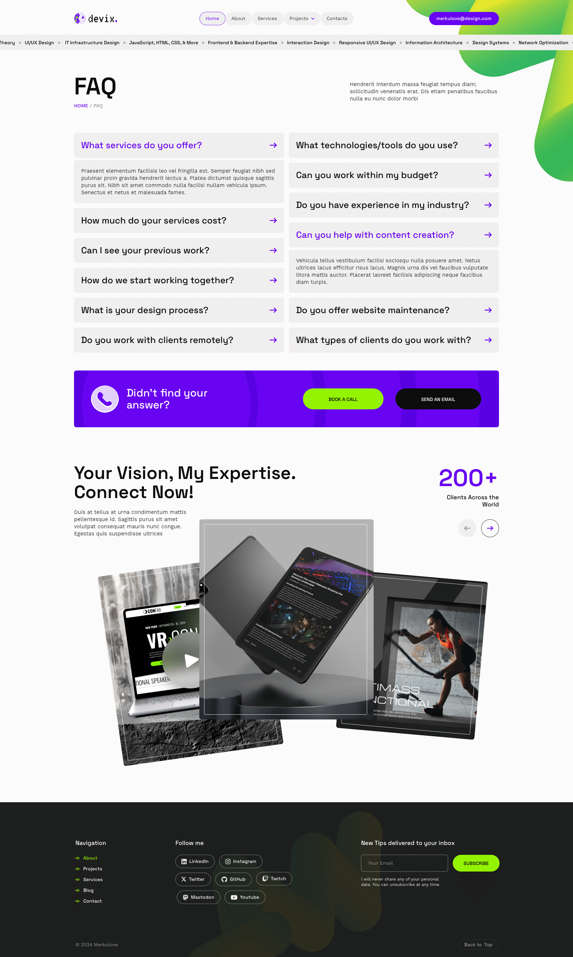 Devix – Developer Portfolio Template by merkulove | ThemeForest