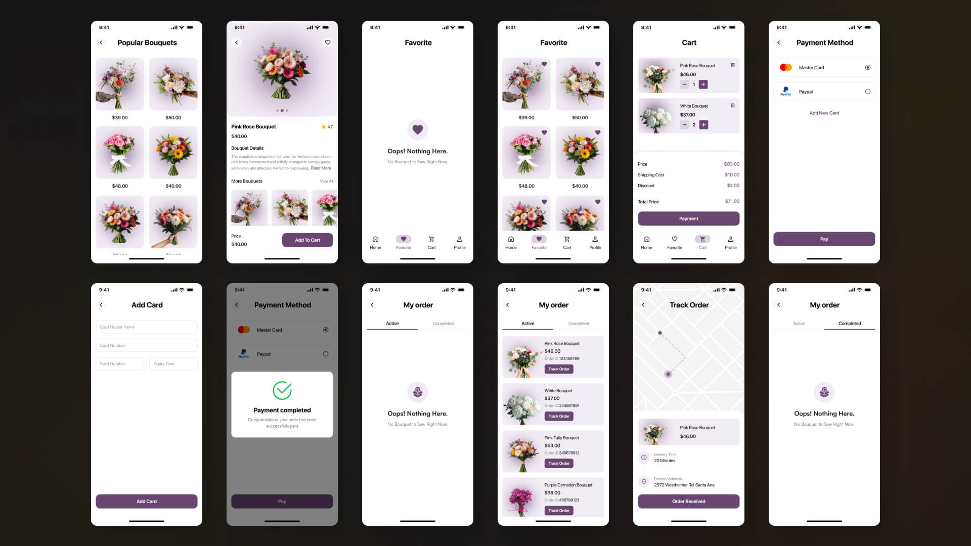 Flower Shop App UI Template | Online Flower Delivery App in Flutter | BloomTrack App Template by ...