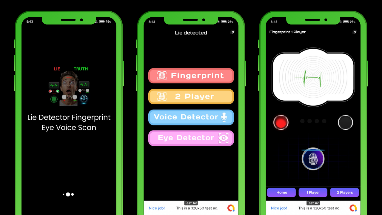 Lie Detector Fingerprint Eye Voice Scan with AdMob Ads Android by ...