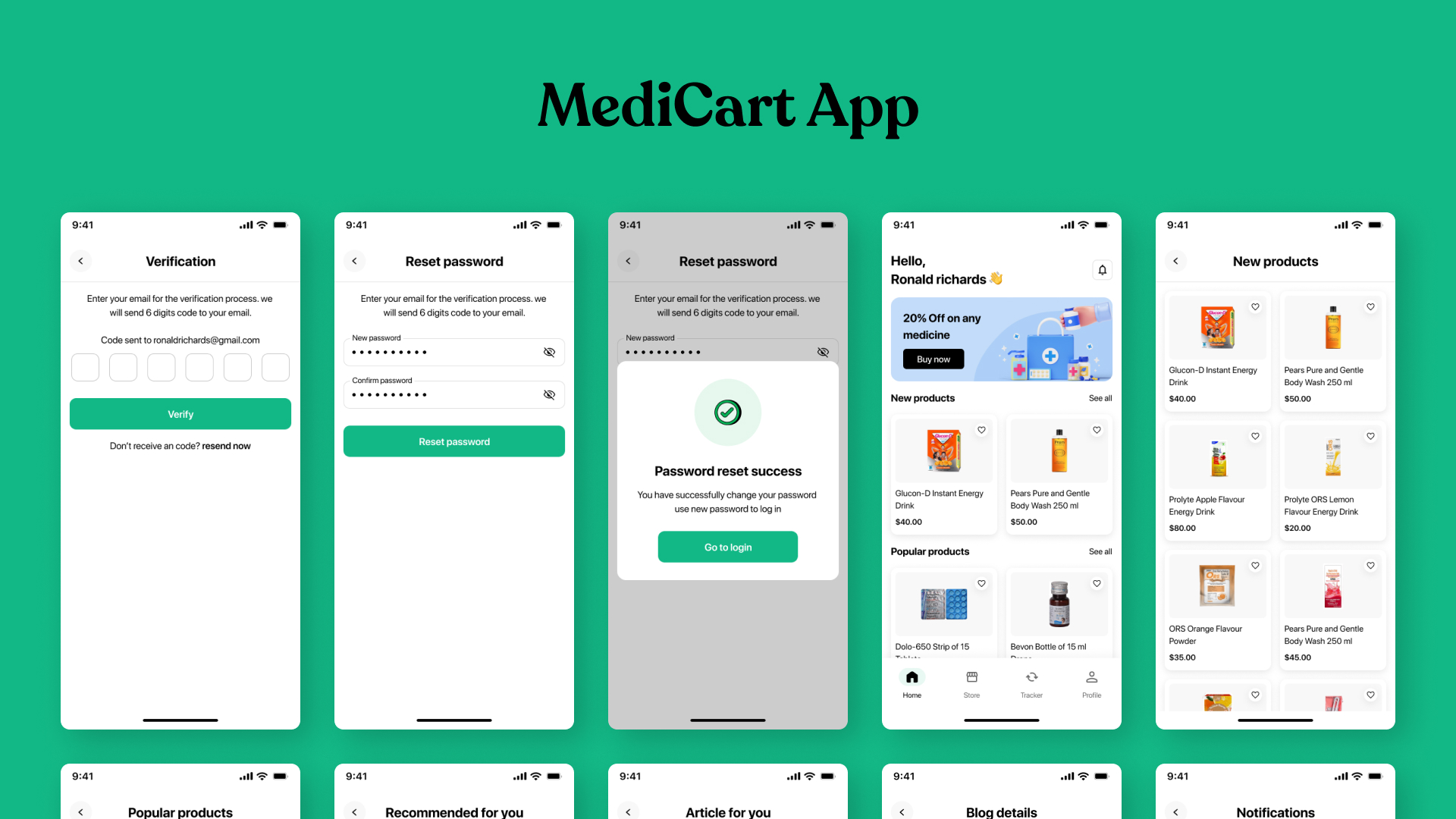 MediCart App UI Template | Online Medicine Delivery App in Flutter ...