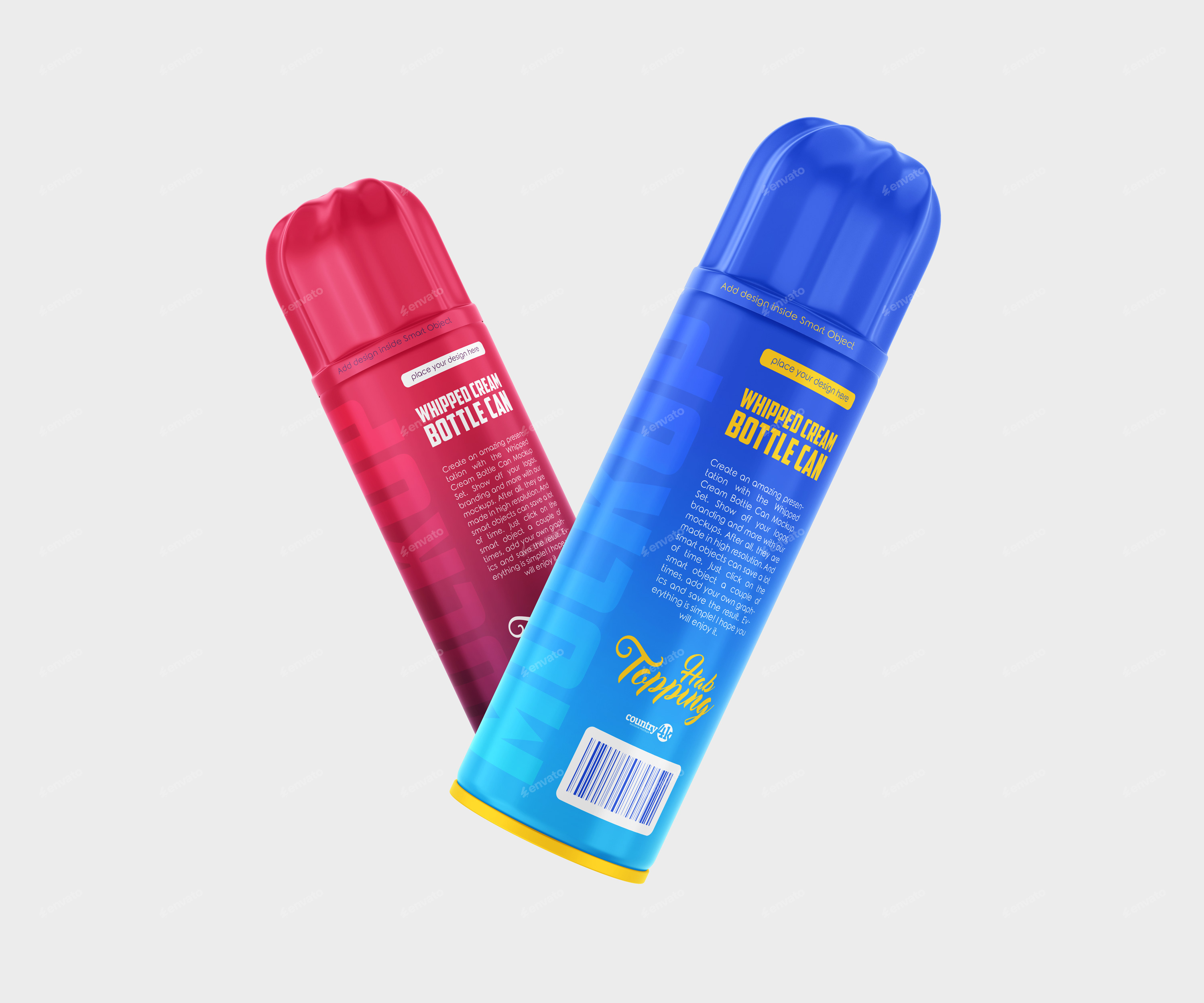 Whipped Cream Bottle Can Mockup Set, Graphics | GraphicRiver