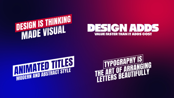Animated Titles, After Effects Project Files | VideoHive