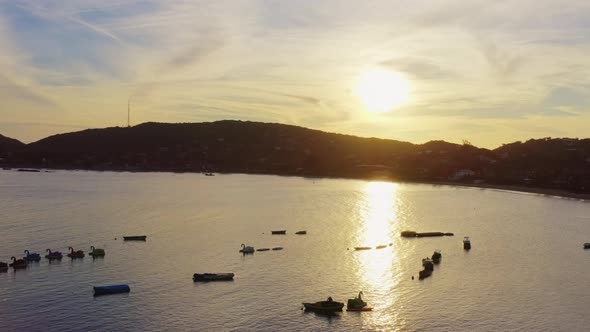 Arial shot of the sunset over Buzios Brazil, Stock Footage | VideoHive