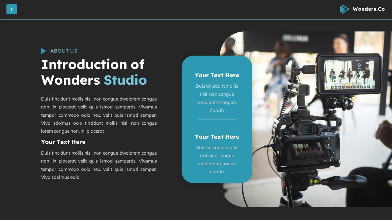 Wonders - Filmmaker & Movie Studio Keynote Template, Presentation Templates