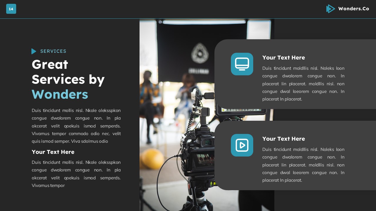 Wonders - Filmmaker & Movie Studio Keynote Template, Presentation Templates