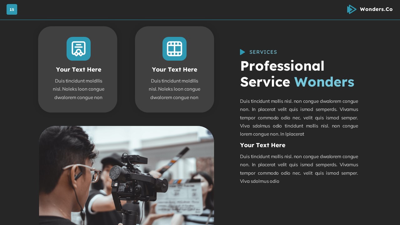 Wonders - Filmmaker & Movie Studio Keynote Template, Presentation Templates