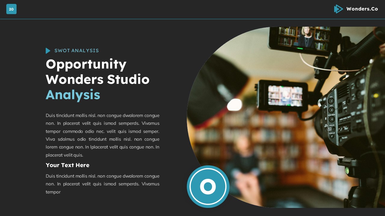 Wonders - Filmmaker & Movie Studio Keynote Template, Presentation Templates