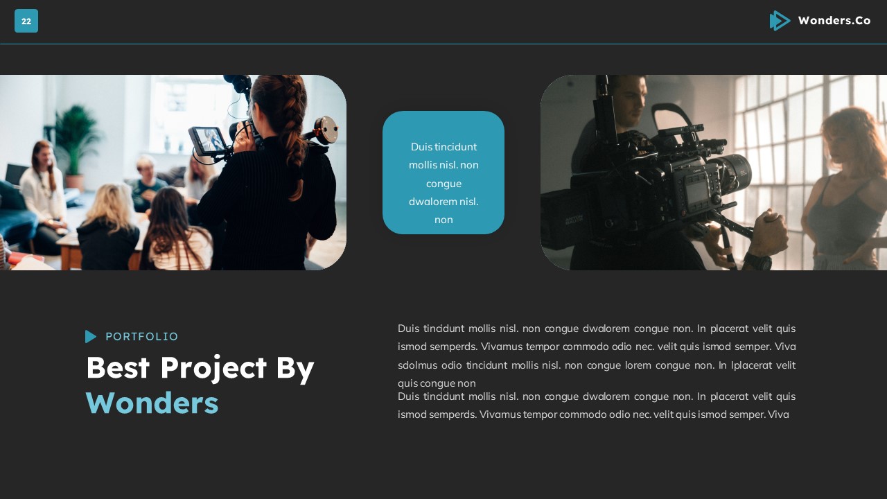 Wonders - Filmmaker & Movie Studio Keynote Template, Presentation Templates