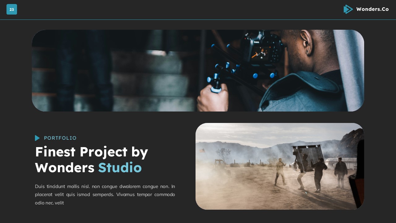 Wonders - Filmmaker & Movie Studio Keynote Template, Presentation Templates