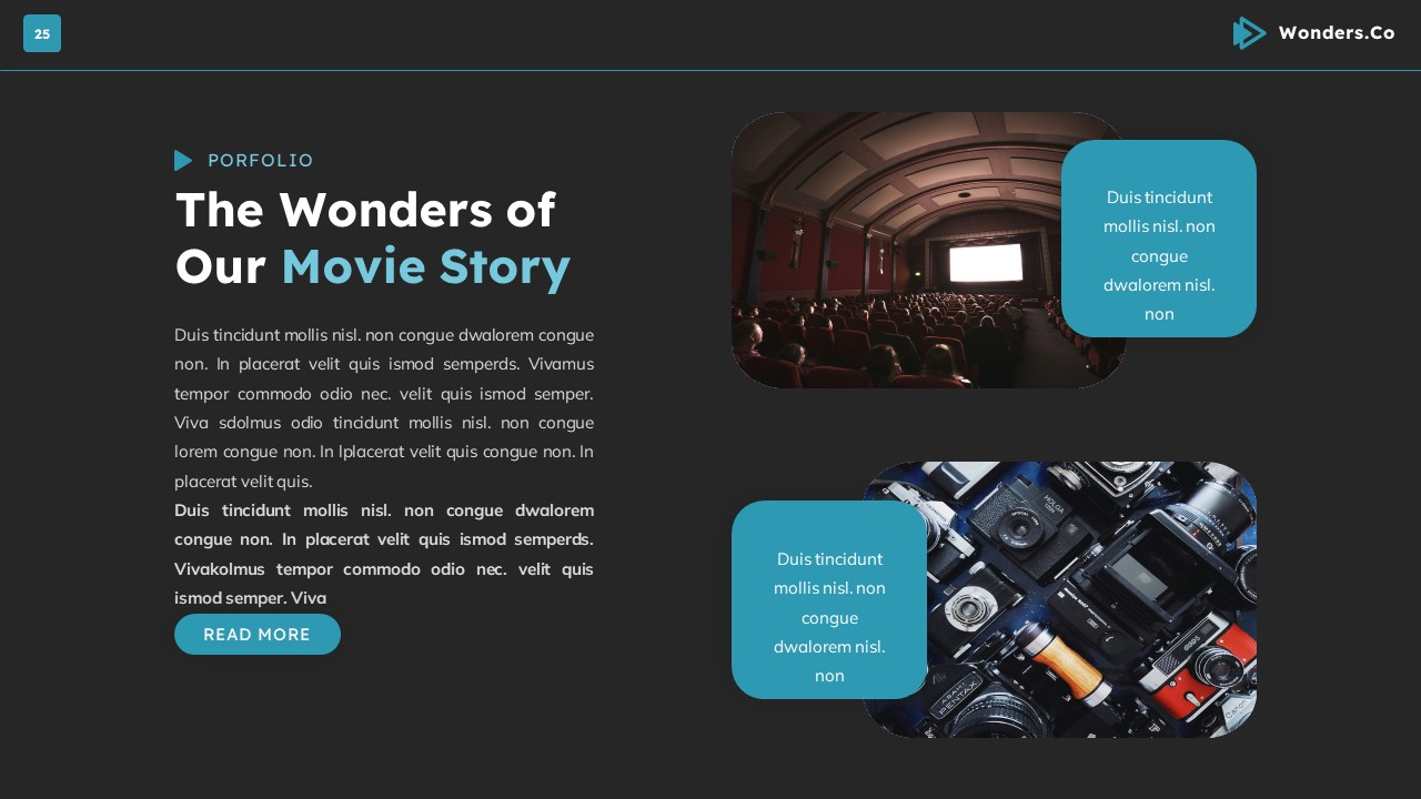 Wonders - Filmmaker & Movie Studio Keynote Template, Presentation Templates
