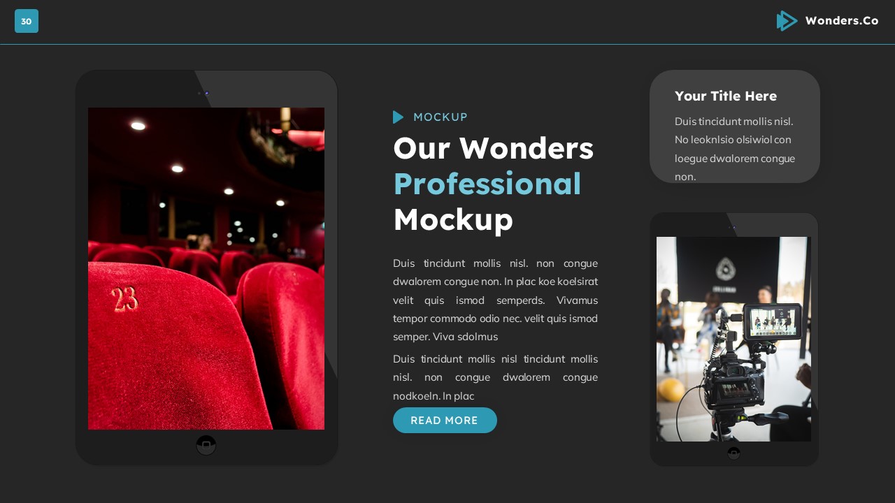 Wonders - Filmmaker & Movie Studio Keynote Template, Presentation Templates