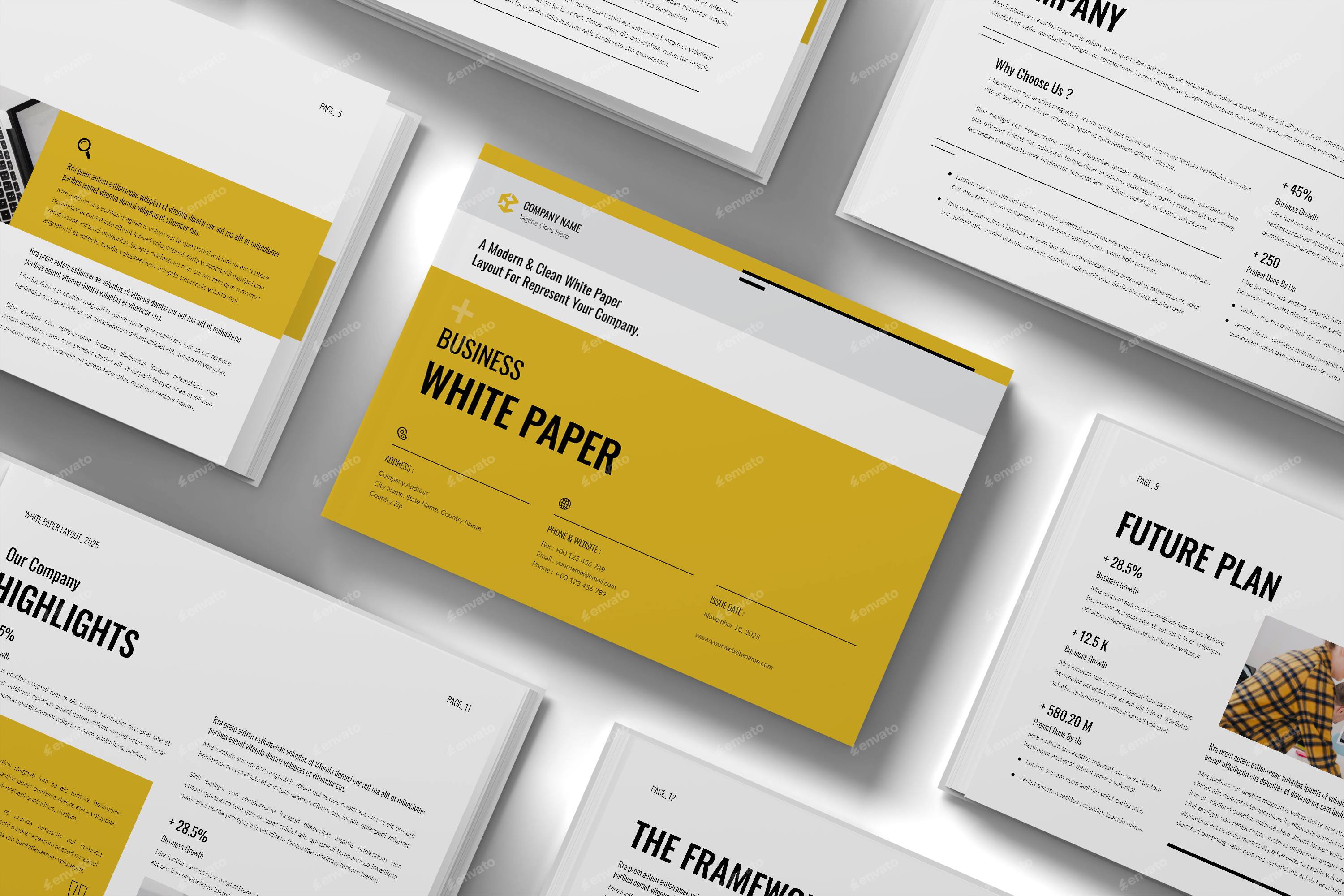 Business White Paper Template Landscape, Print Templates | GraphicRiver