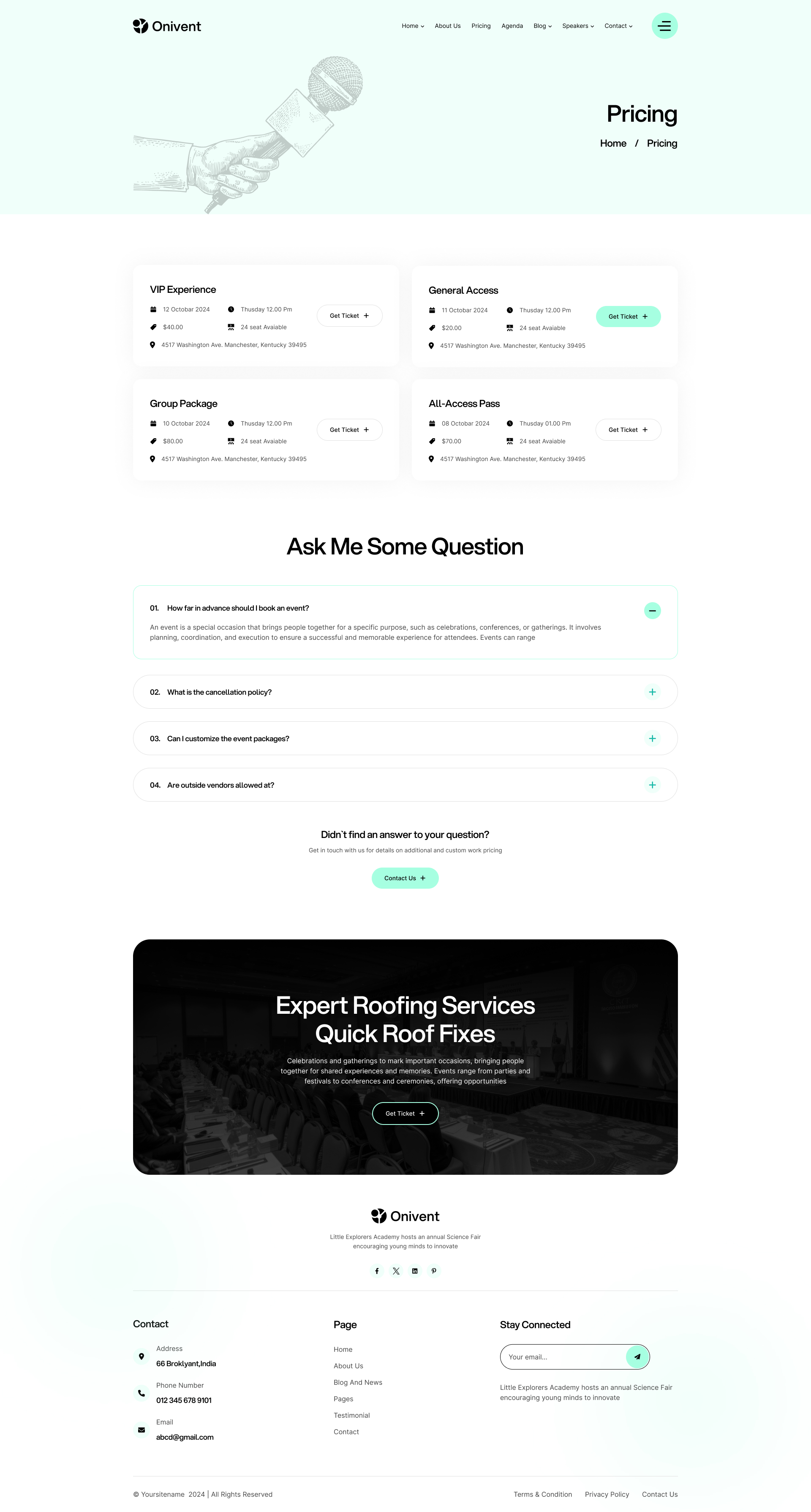 Onivent - Event, Conference & Meetup Figma Template by Saptheme ...