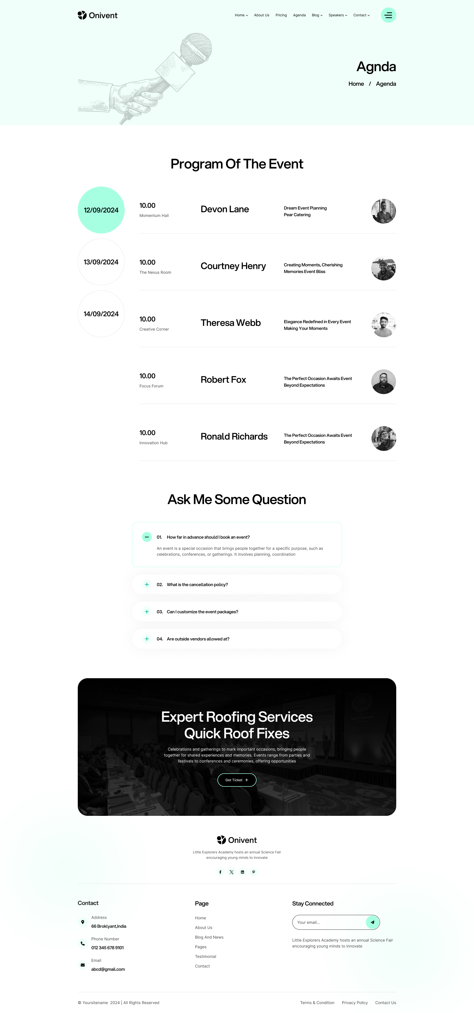 Onivent - Event, Conference & Meetup Figma Template by Saptheme ...