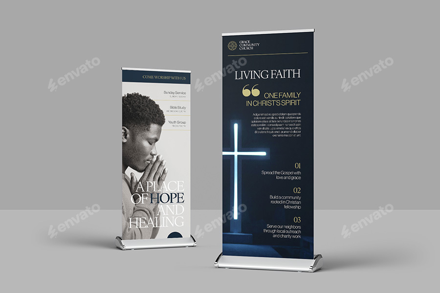 Church Event Roll-Up Banner Template, Print Templates | GraphicRiver