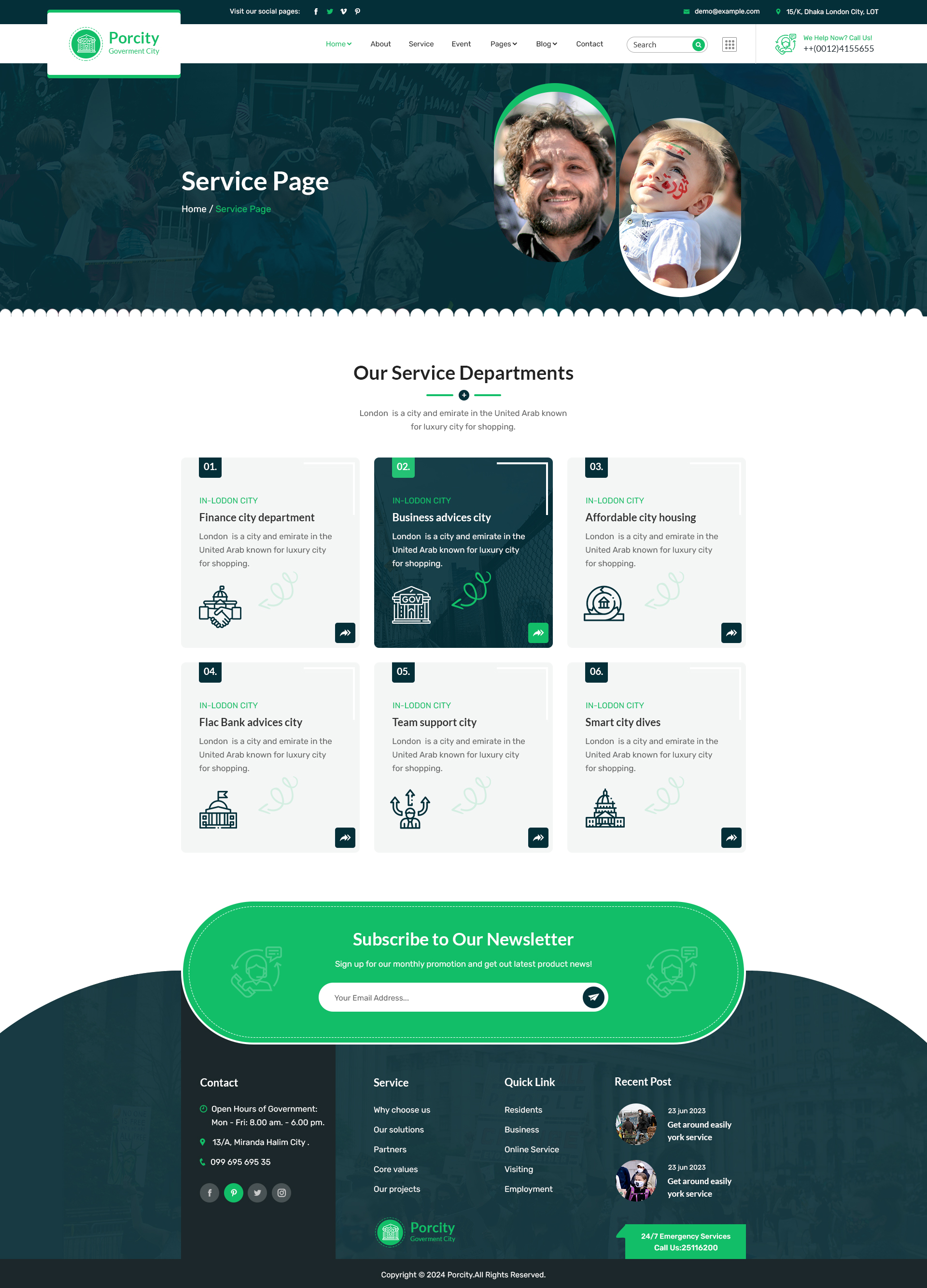 Porcity - Municipal & City Government PSD Template. by Werpax | ThemeForest