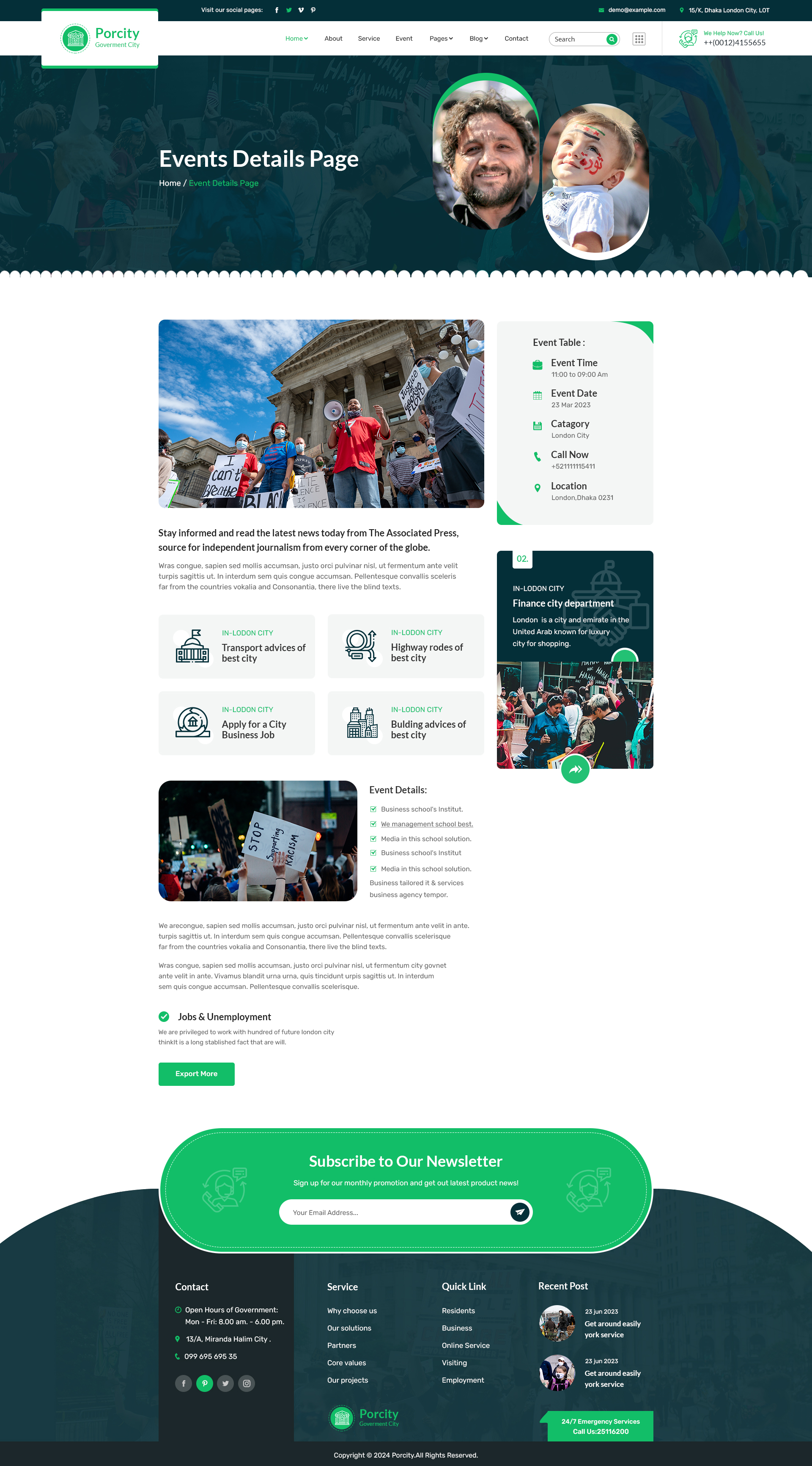 Porcity - Municipal & City Government PSD Template. by Werpax | ThemeForest