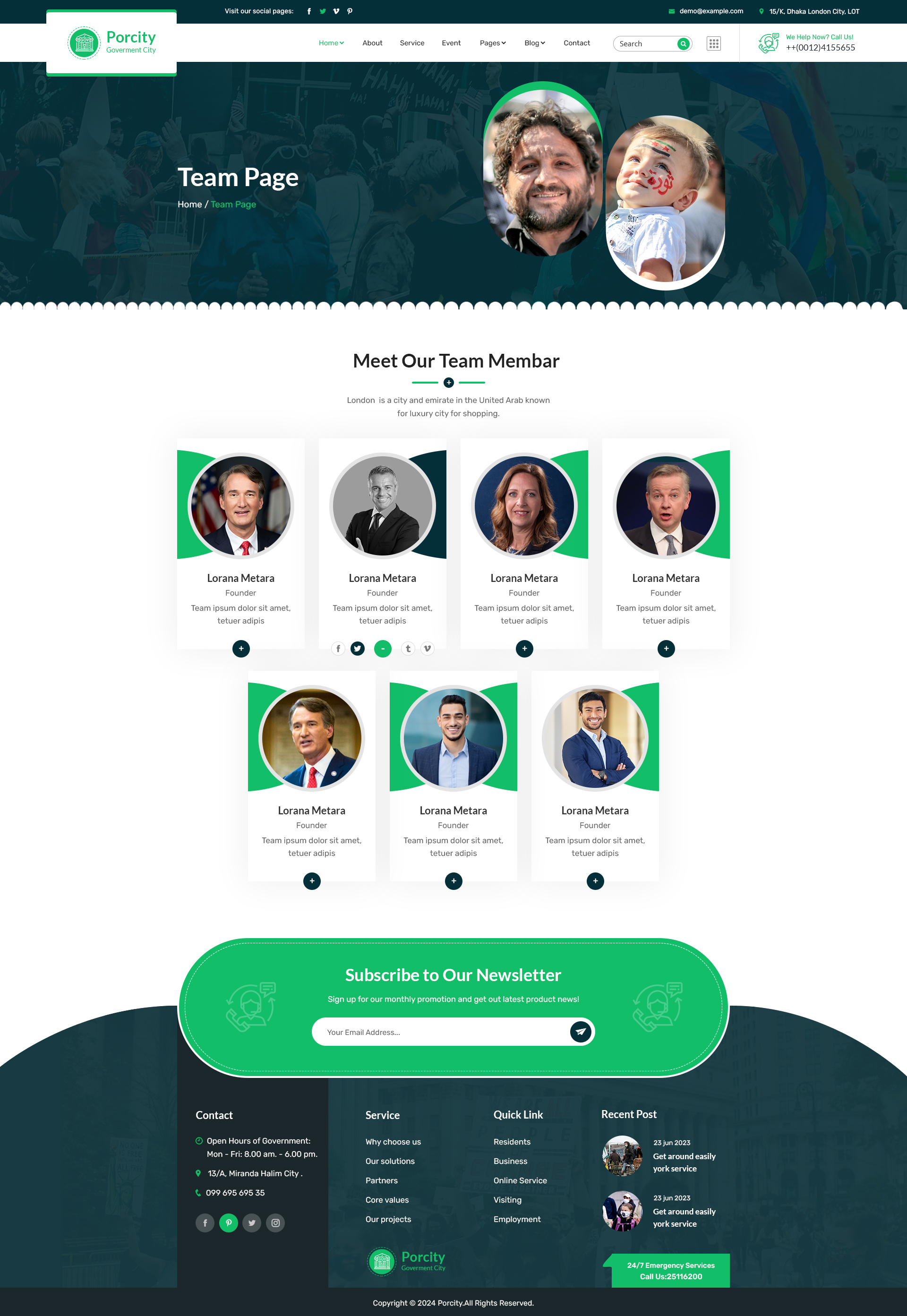 Porcity - Municipal & City Government PSD Template. by Werpax | ThemeForest