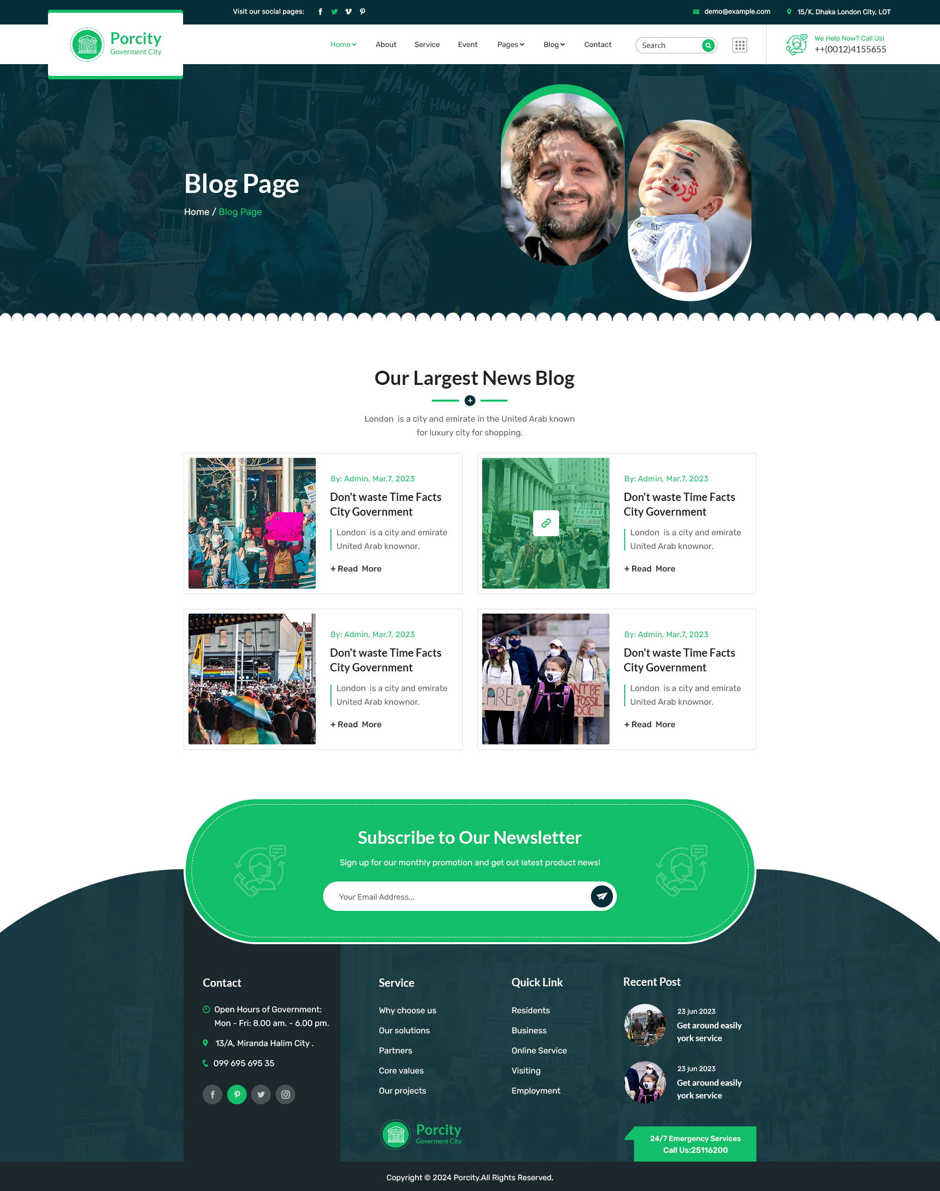 Porcity - Municipal & City Government PSD Template. by Werpax | ThemeForest