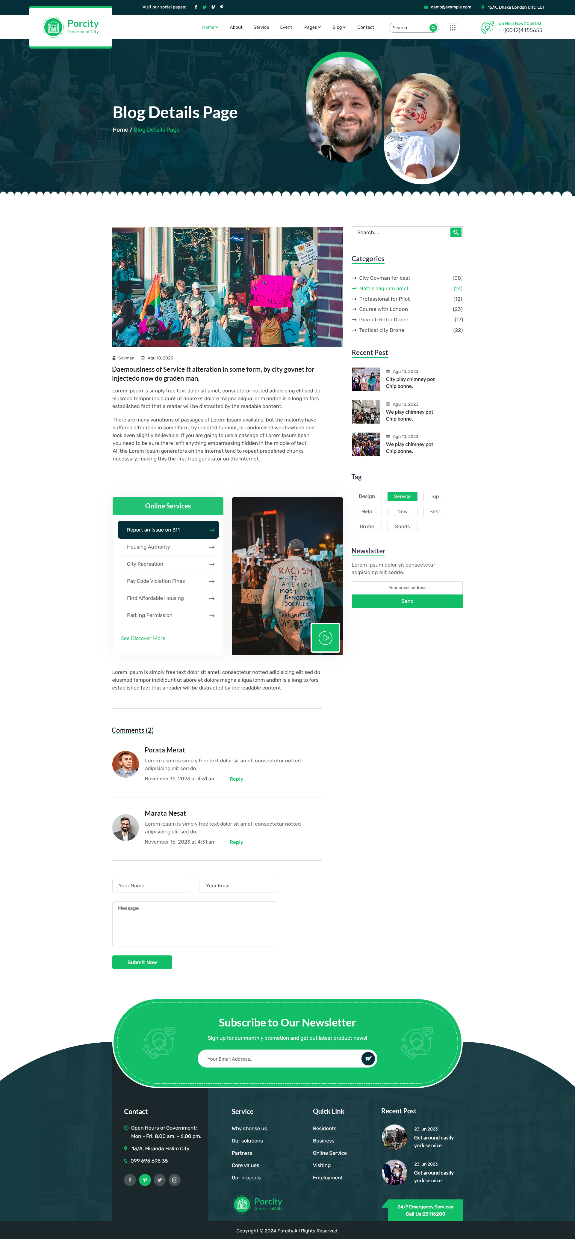 Porcity - Municipal & City Government PSD Template. by Werpax | ThemeForest