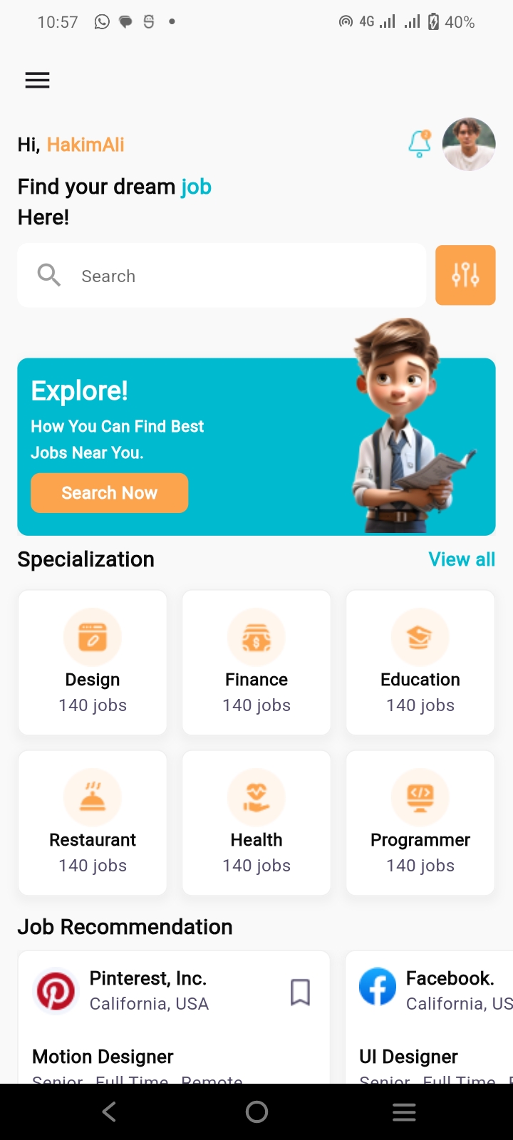 Flutter JobFinder UI Kit - Build Modern & Efficient Job Search Apps by ...
