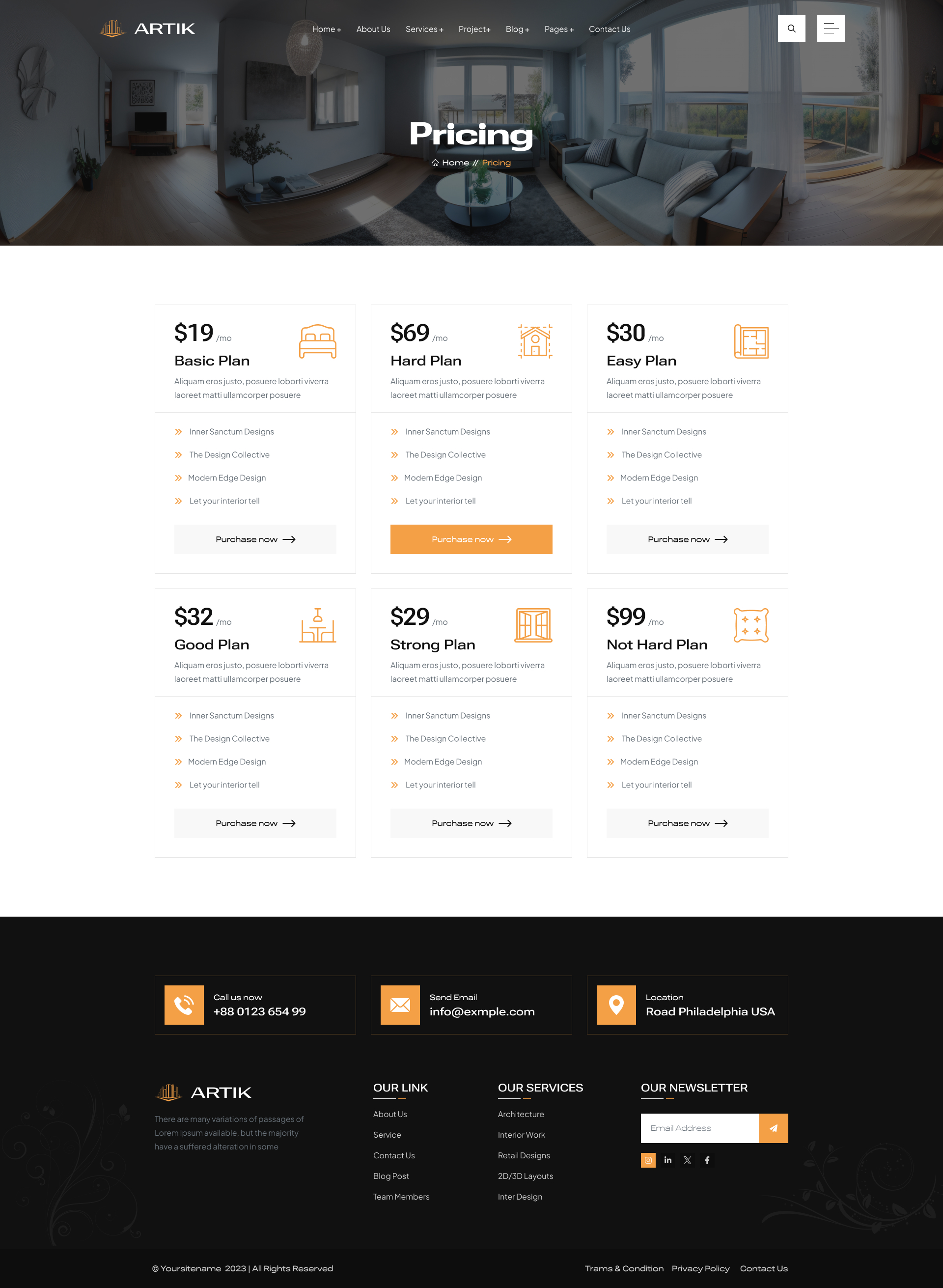 Artik - Architecture & Interior Design Figma Template by onertheme
