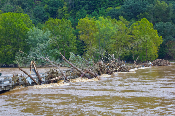 Low Water Bridge in Fries, VA destroyed by Hurricane Helene Stock Photo ...