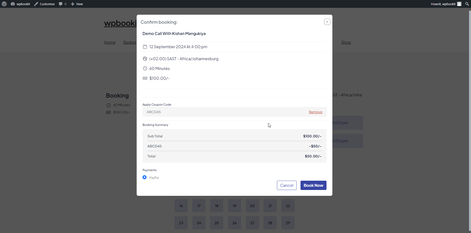 WPBookit - Coupons (Addon) by iqonicdesign | CodeCanyon