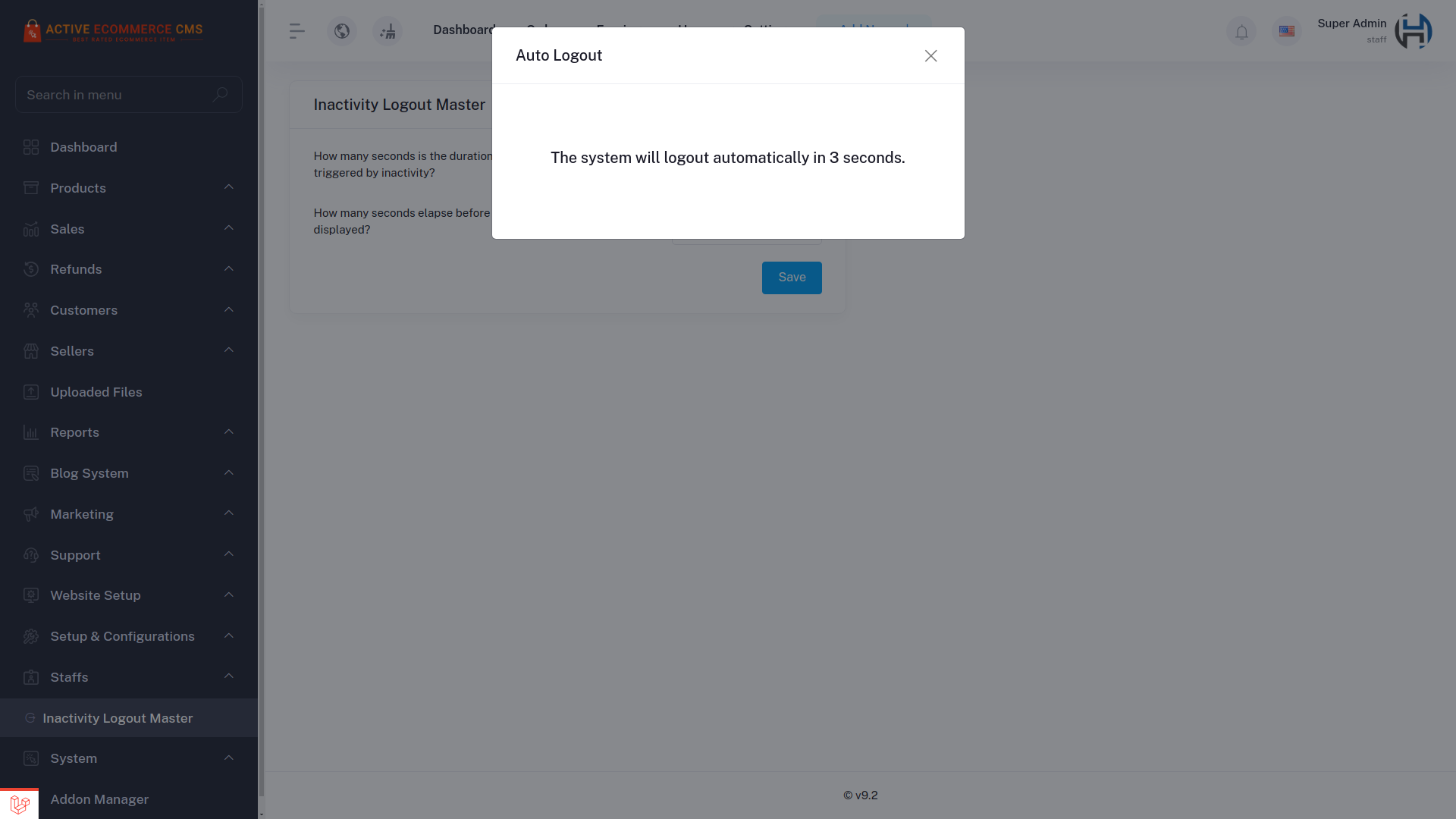 Inactivity Logout Master for Active eCommerce CMS by Hopperstack ... Inactivity Logout Master for Active eCommerce CMS by Hopperstack ...