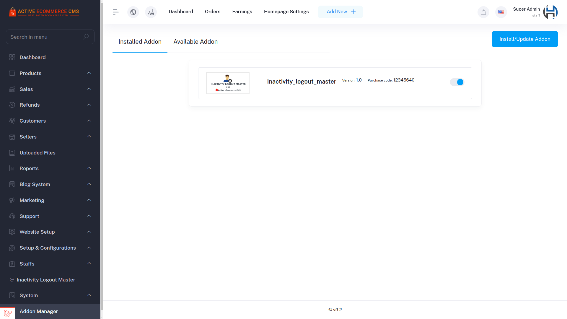 Inactivity Logout Master For Active Ecommerce Cms By Hopperstack Codecanyon
