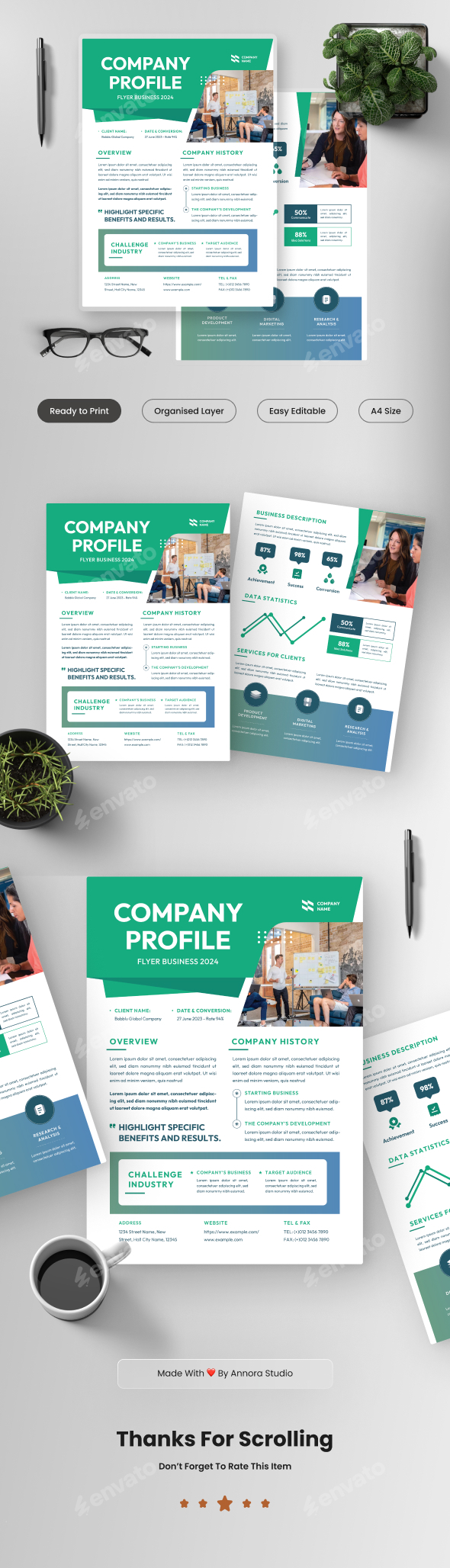 Company Profile Business Flyer, Print Templates | GraphicRiver