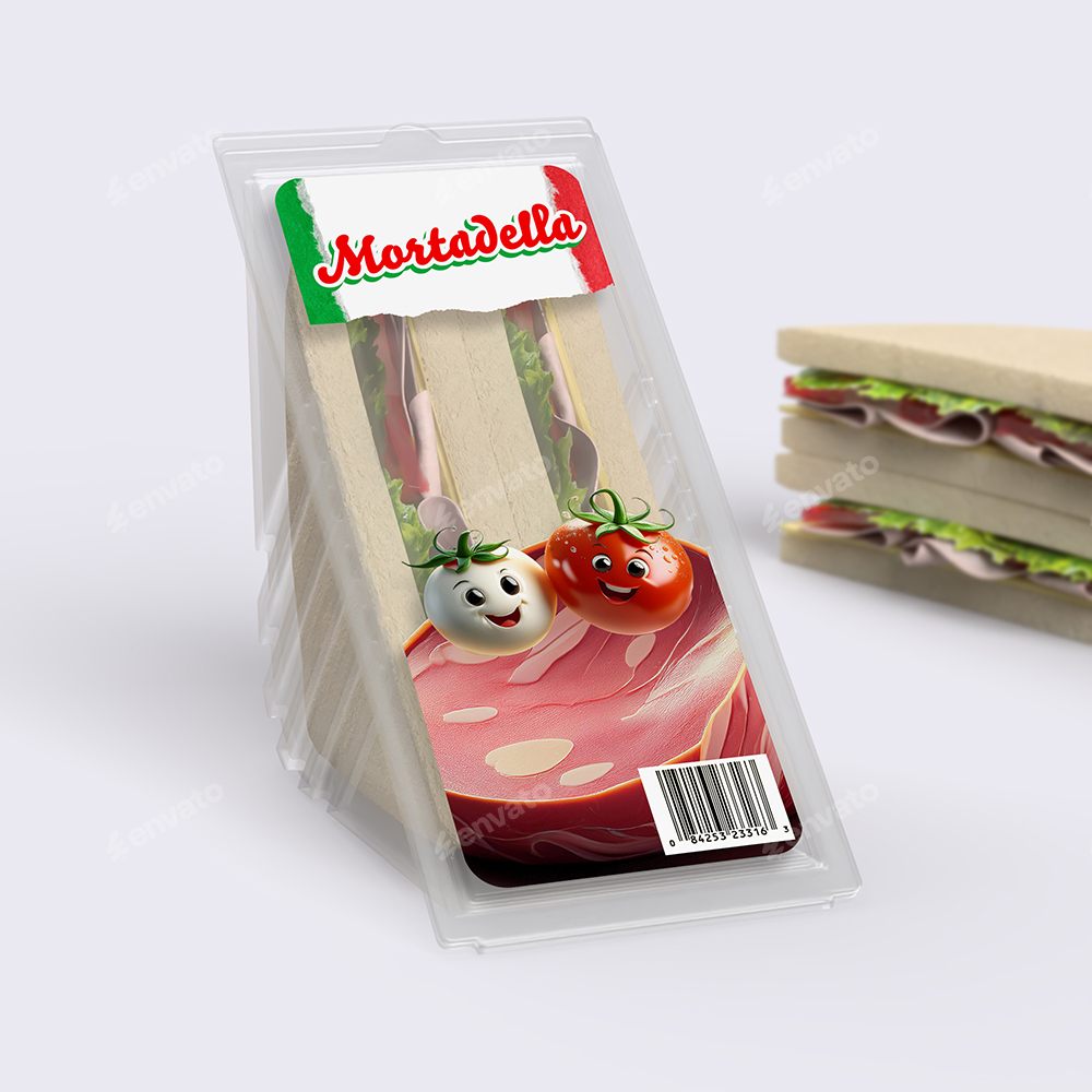 Triangle Sandwich Box Label Mock-Up, Graphics | GraphicRiver