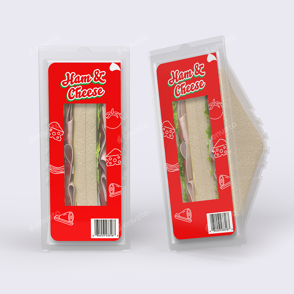 Triangle Sandwich Box Label Mock-Up, Graphics | GraphicRiver