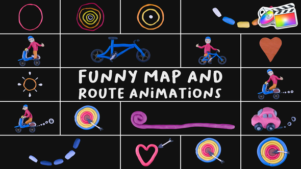 Funny Map And Route Animations | FCPX, Apple Motion Templates | VideoHive