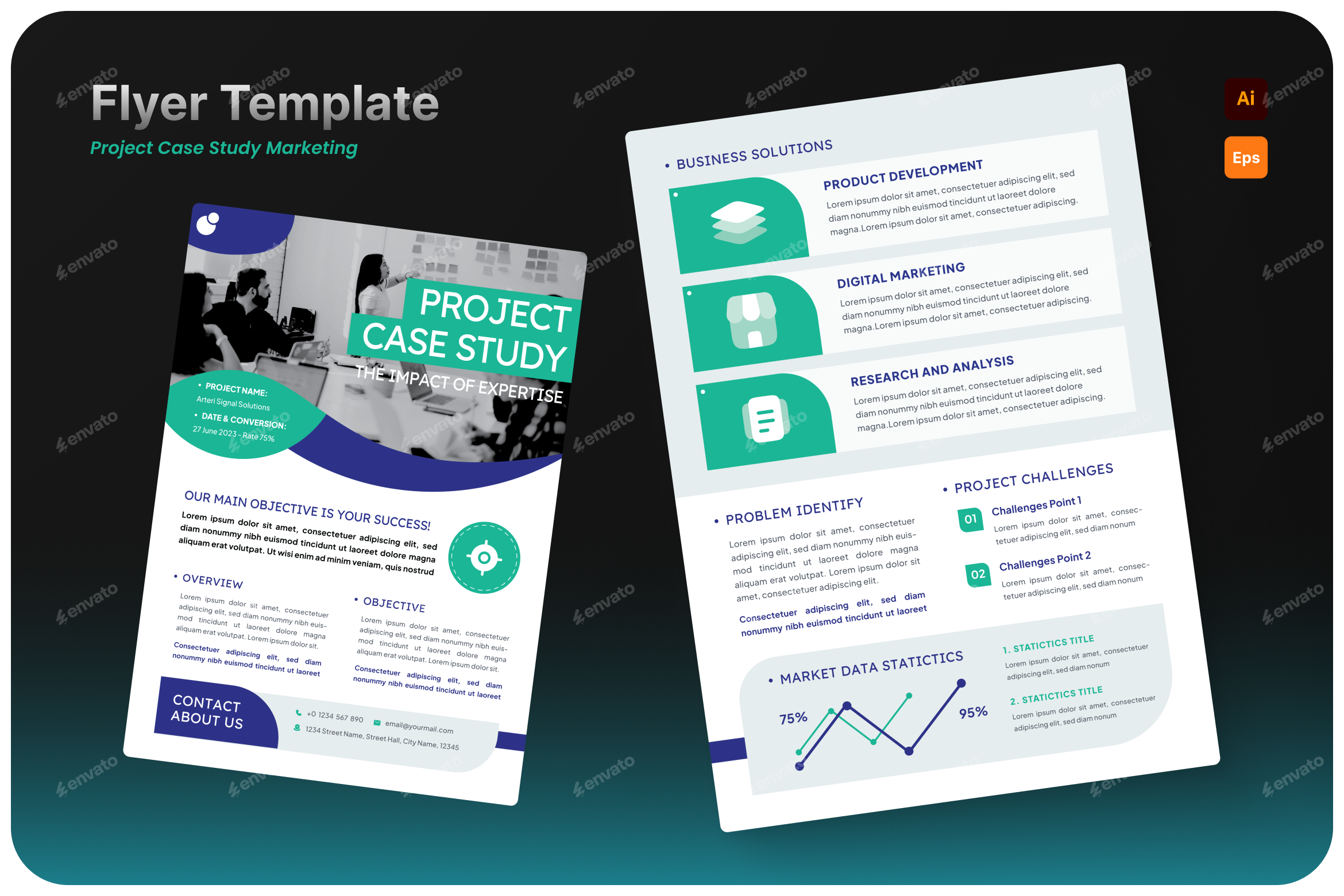Project Case Study Marketing Flyer, Print Templates | GraphicRiver