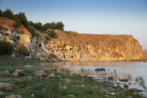 Hasankeyf before being flooded. View from Hasankeyf castle. Hasankeyf ...